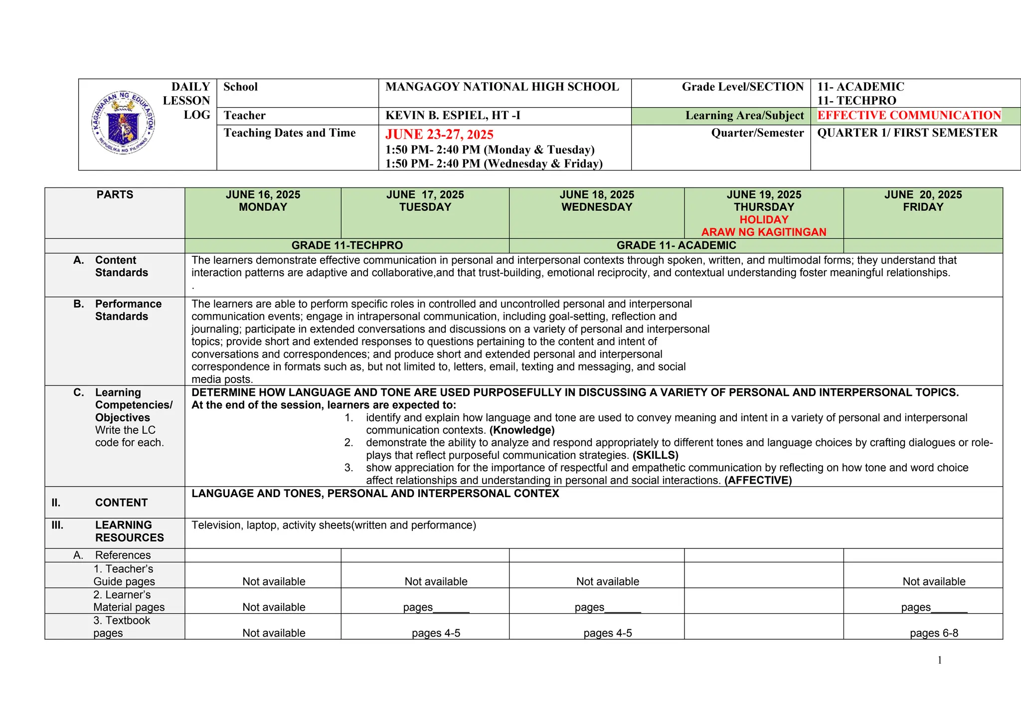 ORAL COMMUNICATION FOR SENIOR HIGH SCHOOL 2 | DOCX