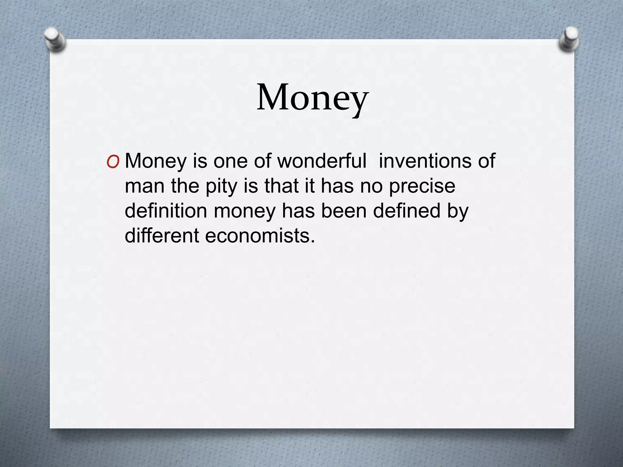 Evaluation of money | PPTX
