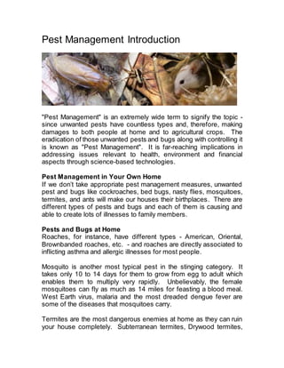 Pest Management Introduction | DOCX