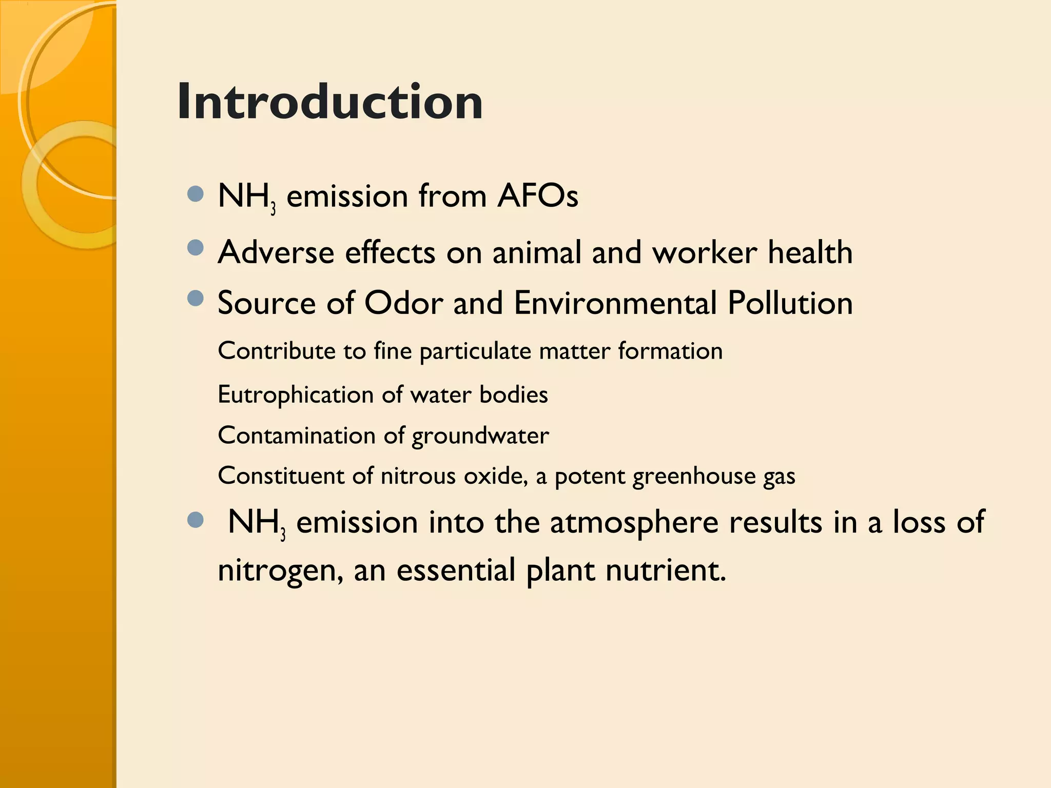 Ammonia (NH3) Mitigation Using Electrolyzed Water Spray Scrubber | PPT