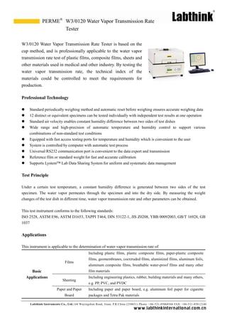 W3 0120-Water-Vapor-Transmission-rate-Tester | PDF