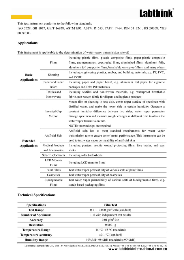 W3-060-Water-Vapor-transmission-rate-test-system | PDF | Physics | Science