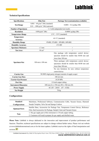 W3 330-Water-Vapor-Transmission-rate-Test-System | PDF