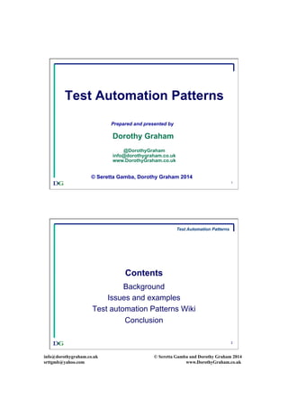 Test Automation Patterns | PDF