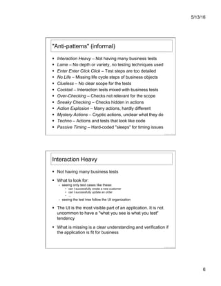 Anti-Patterns for Automated Testing | PDF