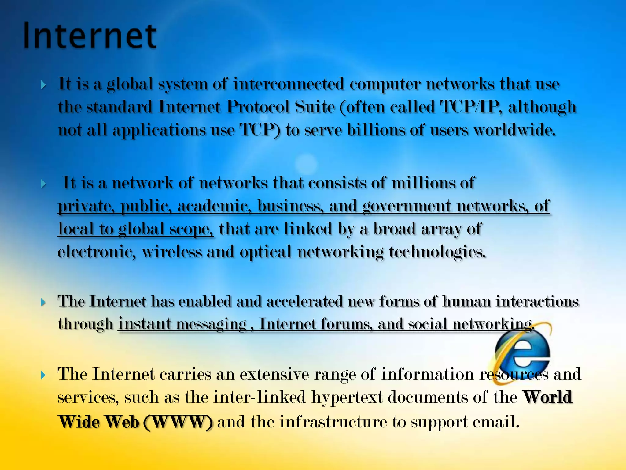 World Wide Web and Internet | PPTX