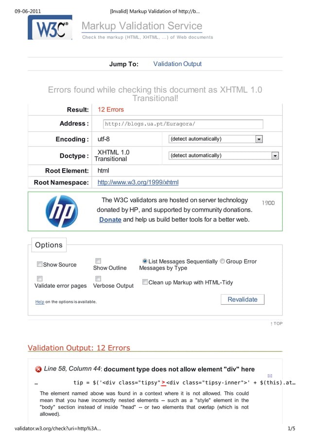 W3c markup validator | PDF | Web Design and HTML | Internet