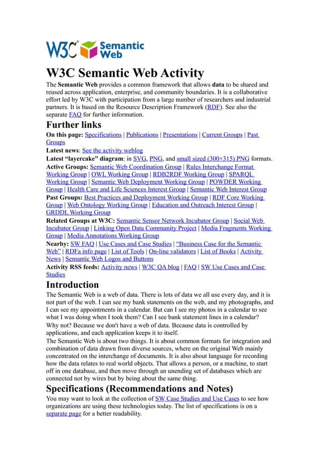 W3 c semantic web activity | PDF