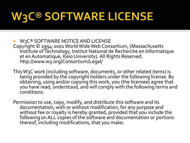 W3c® software license | PPT