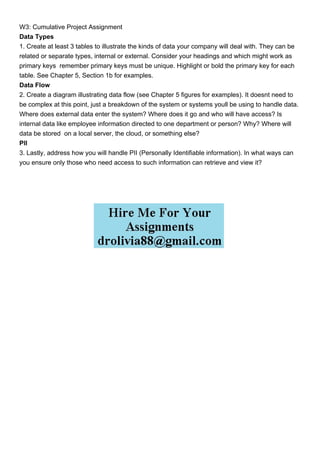 W3 Cumulative Project Assignment Data Types 1 Create at le.pdf