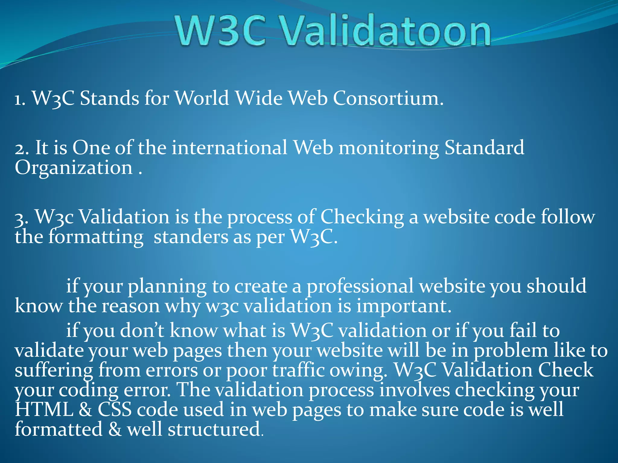Importance of w3c Validation | PPTX