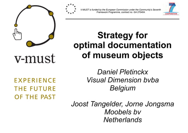 Strategy for Optimal Documentation of Museum Objects | PPT