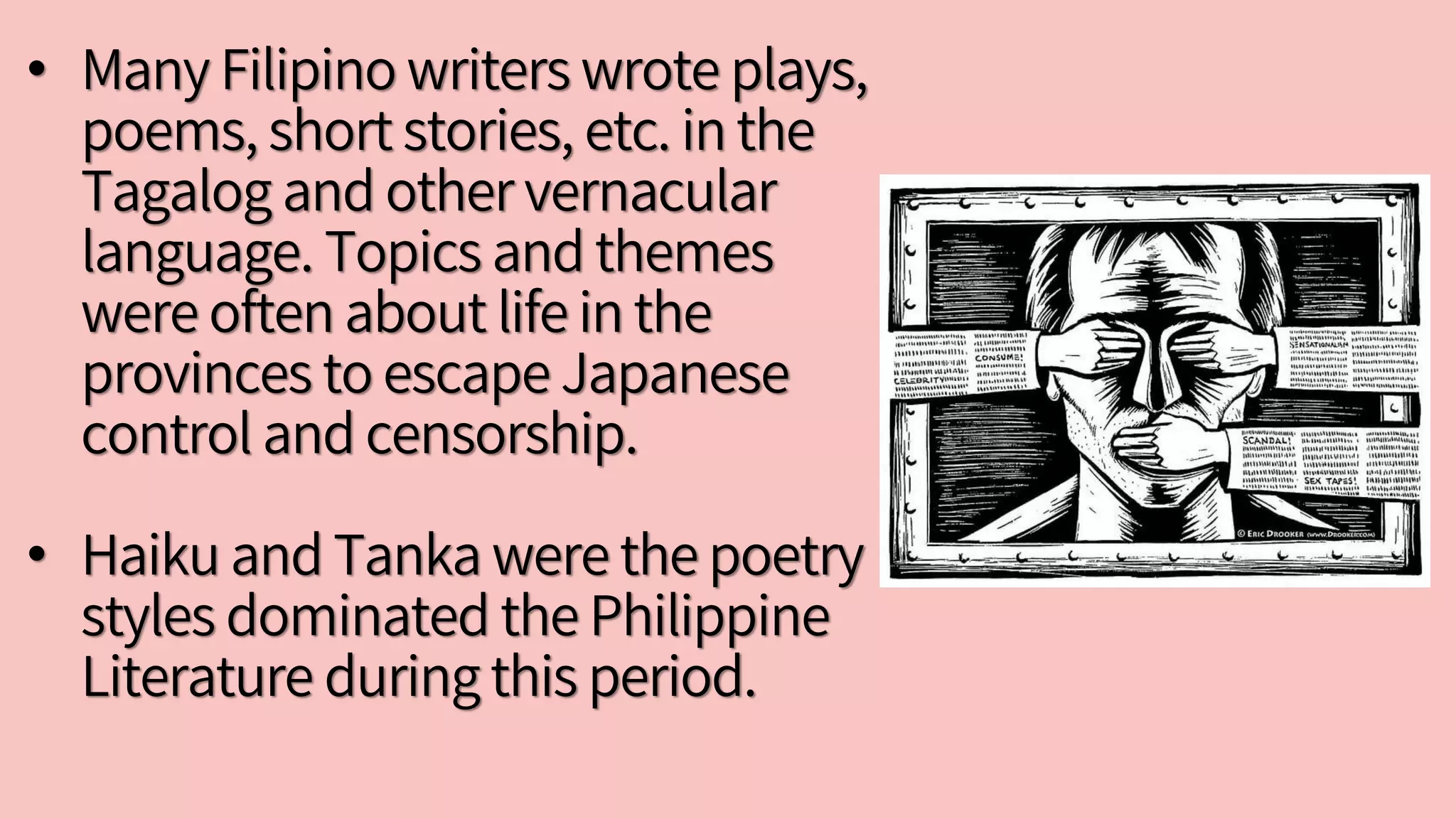 Philippine Literature during the American and Japanese Colonial Period ...