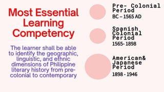 Philippine Literature during the American and Japanese Colonial Period ...