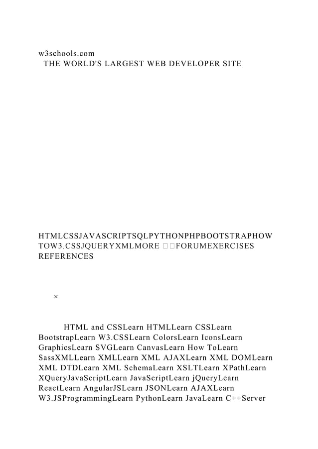 w3schools.com THE WORLDS LARGEST WEB DEVELOPER SITE | PDF