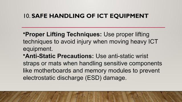 Safety Precautions When Working in ICT Environments | PPTX