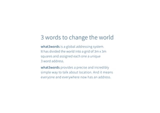 what3words brochure | UAVs and Drones | PDF