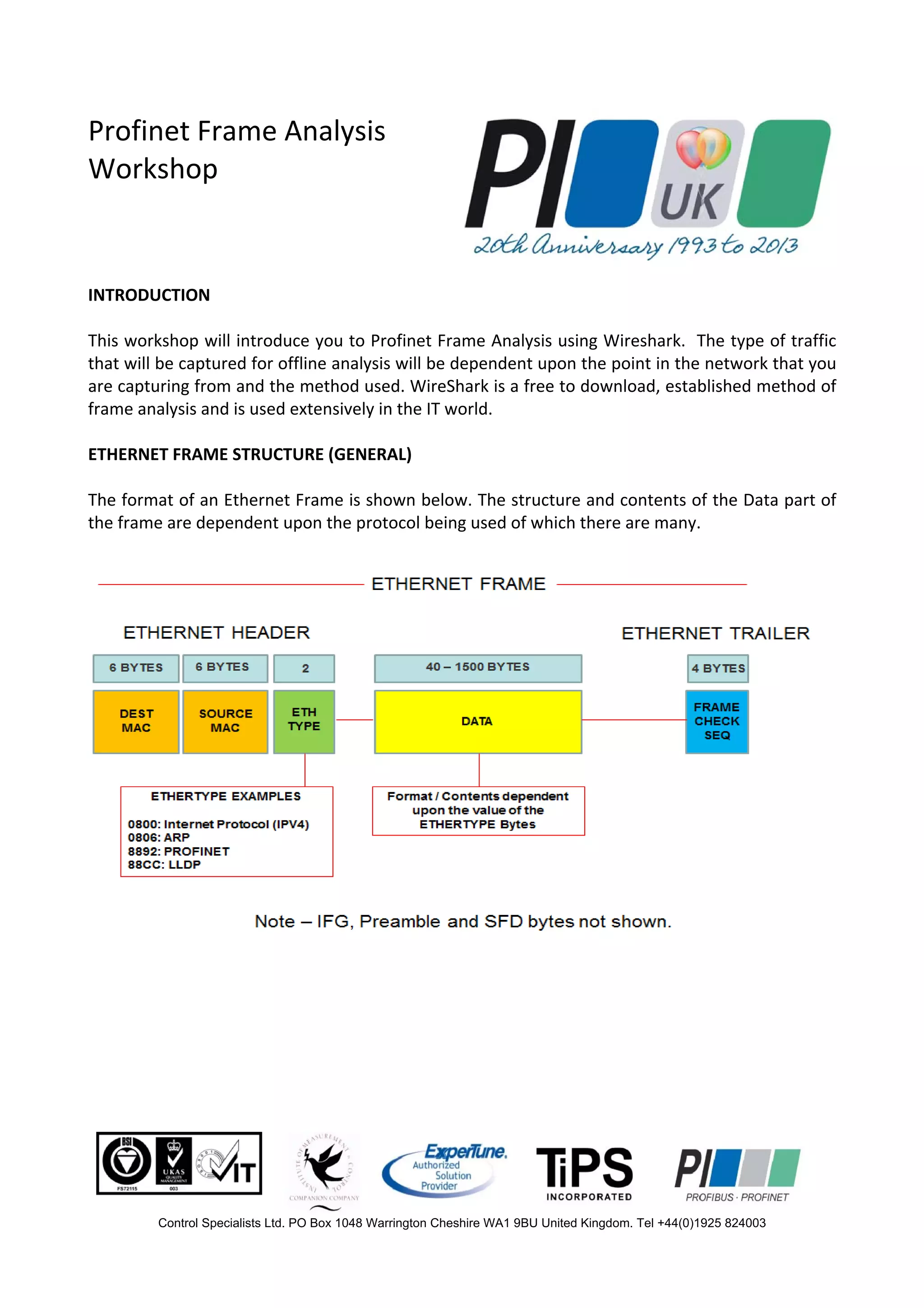 W4 profinet frame analysis handout, peter thomas | PDF