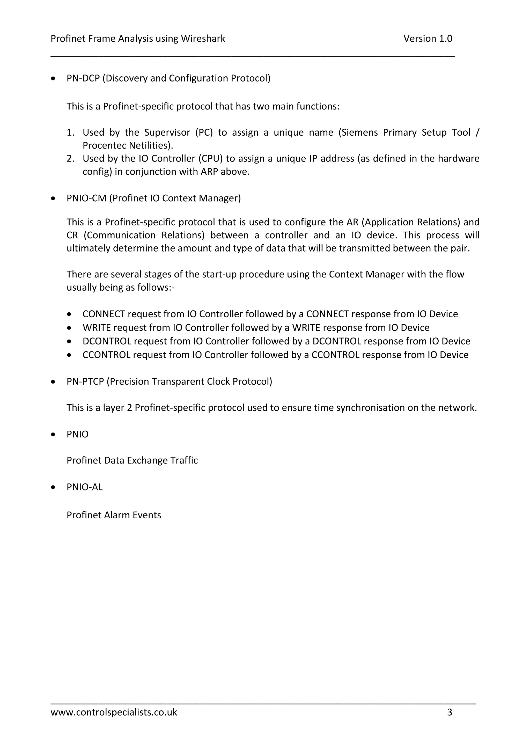 W4 profinet frame analysis handout, peter thomas | PDF