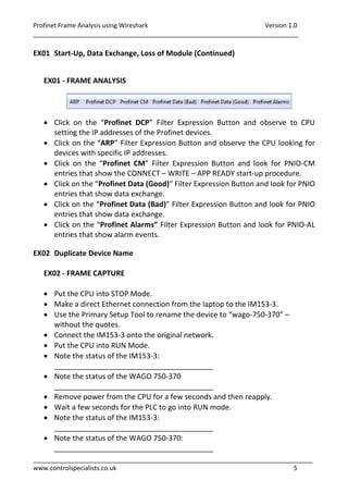 W4 profinet frame analysis handout, peter thomas | PDF