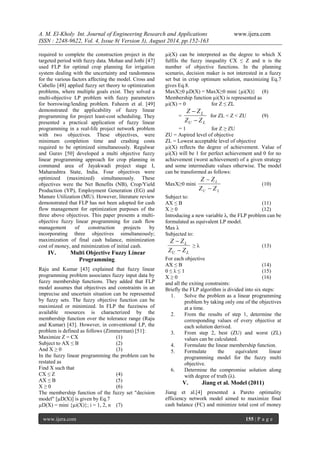 A Multi-Objective Fuzzy Linear Programming Model for Cash Flow Management | PDF