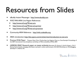 W4A10 - WAI-ARIA Live Regions: eBuddy IM as a Case Example | PPT