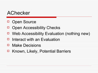W4a achecker presentation | PPT
