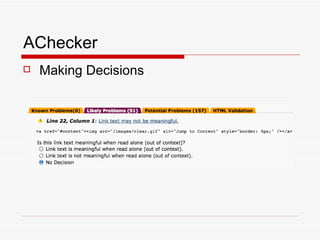 W4a achecker presentation | PPT