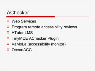 W4a achecker presentation | PPT