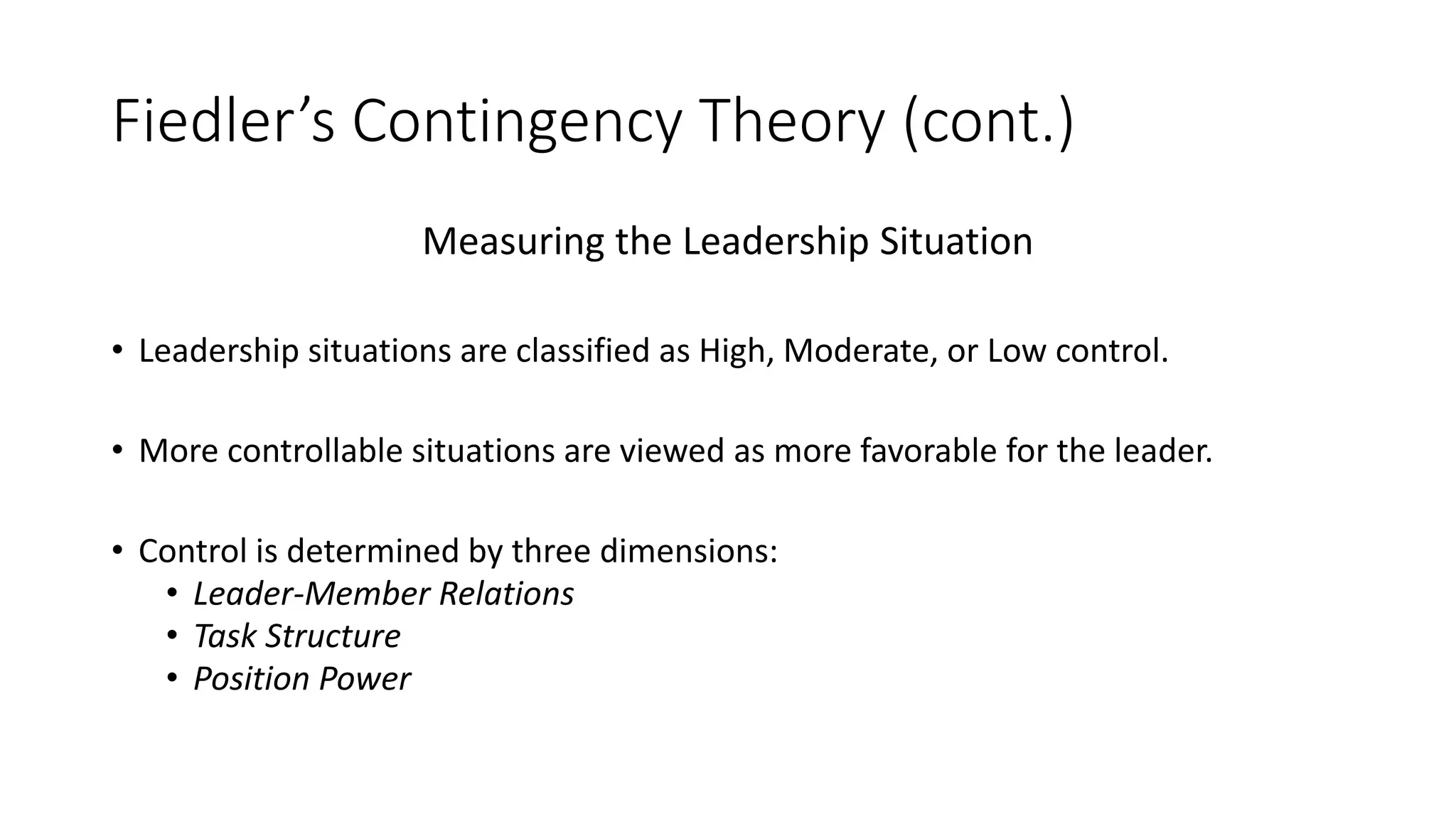 contingency theories & situational leadership | PPTX