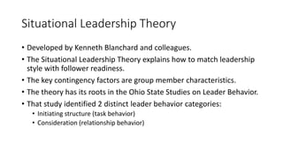 contingency theories & situational leadership | PPT