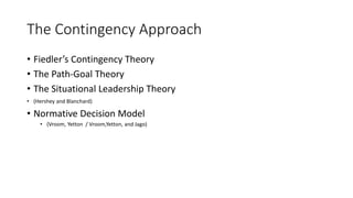 contingency theories & situational leadership | PPT