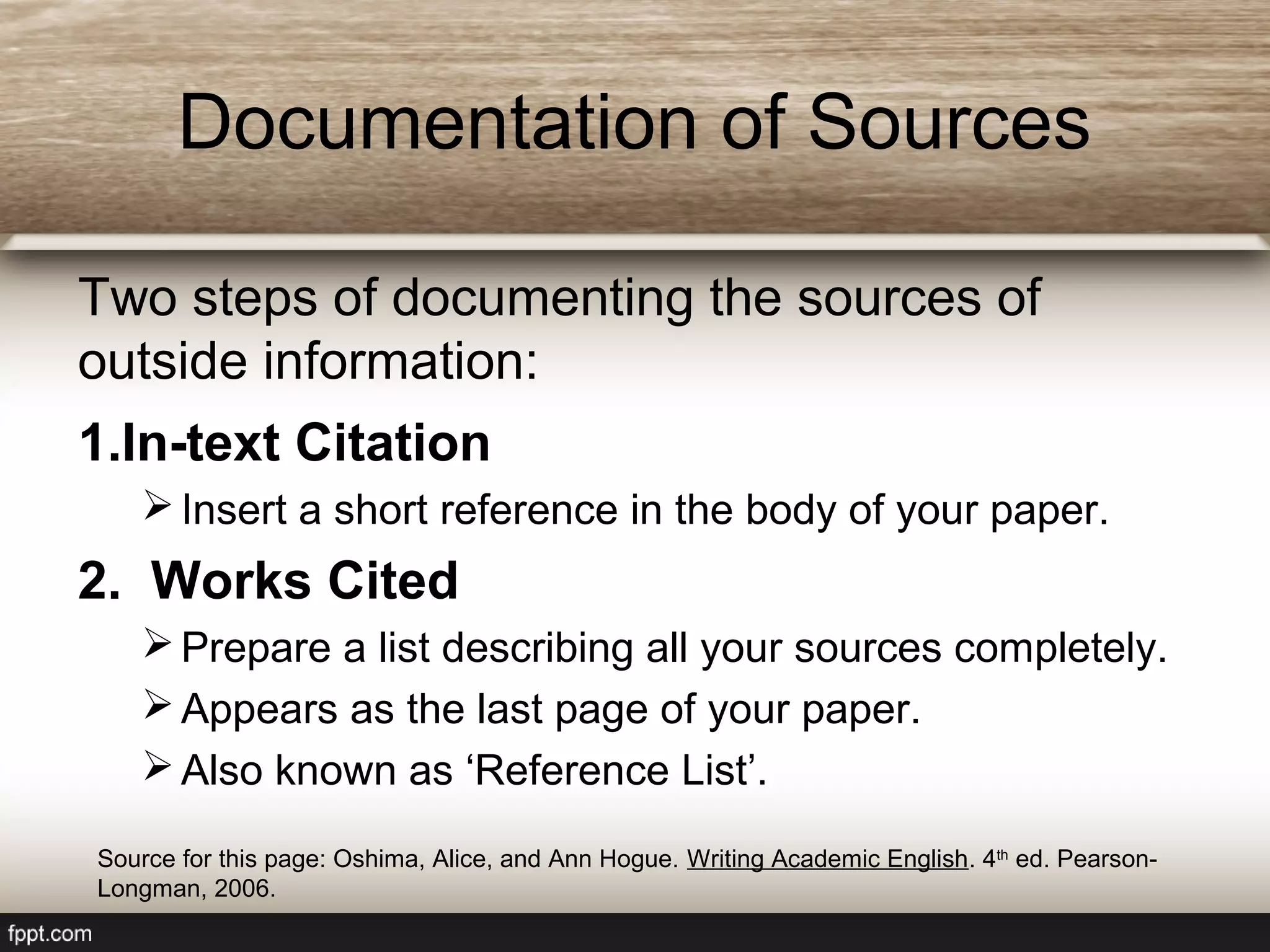 Overview of Citing Sources | PPT