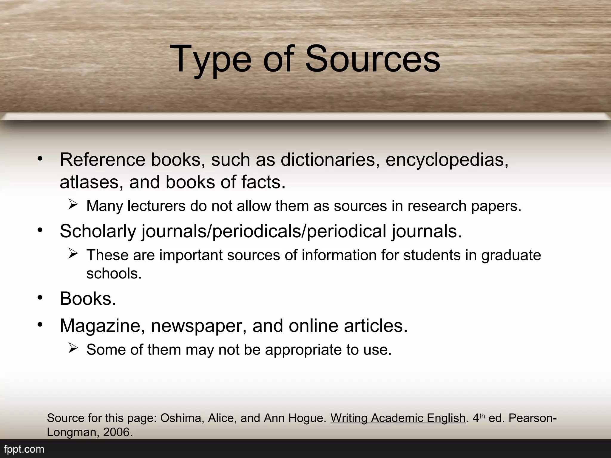 Overview of Citing Sources | PPT