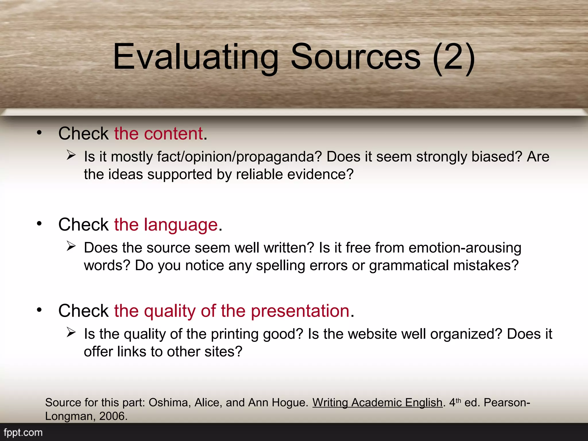 Overview of Citing Sources | PPT
