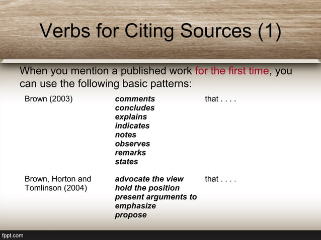 Overview of Citing Sources | PPT