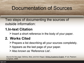 Overview of Citing Sources | PPT