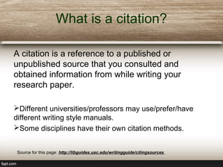 Overview of Citing Sources | PPT