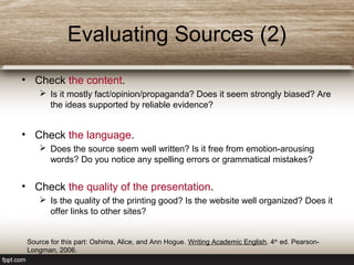 Overview of Citing Sources | PPT