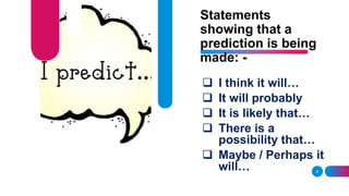 Predicting outcomes, making inferences & drawing conclusions | PPTX