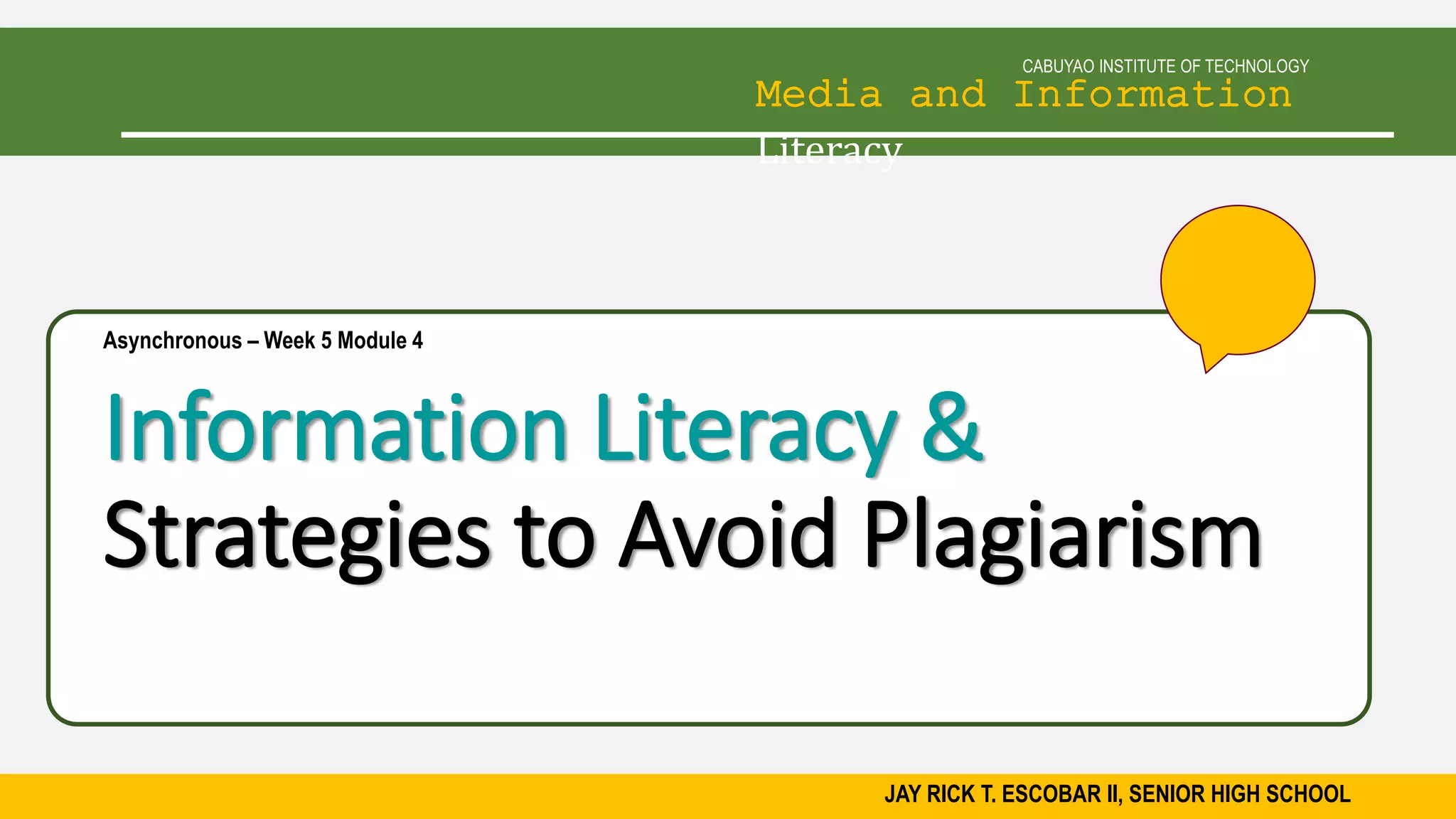 Information Literacy | PPTX