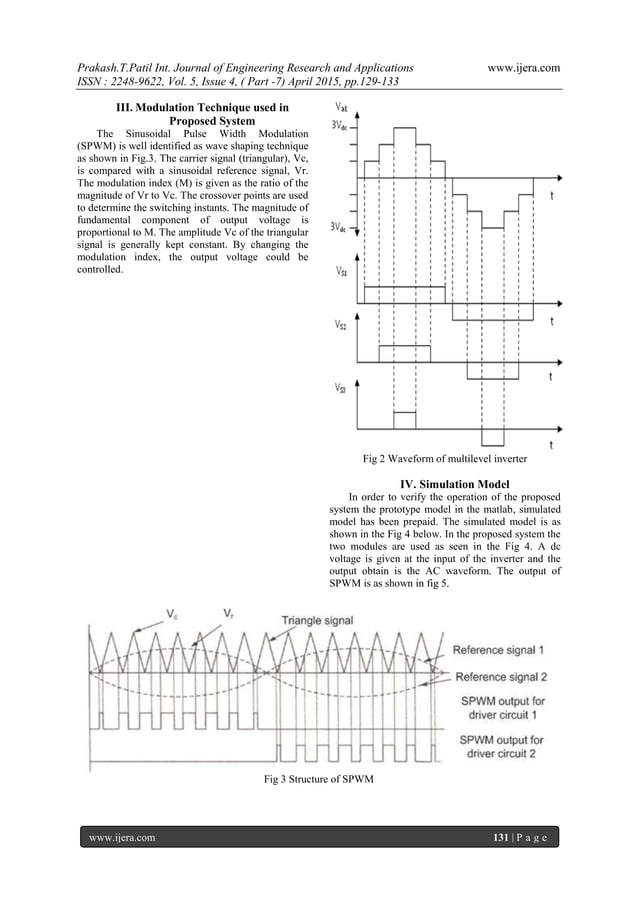 Multilevel Inverter using SPWM Technique for AC Power Supply | PDF