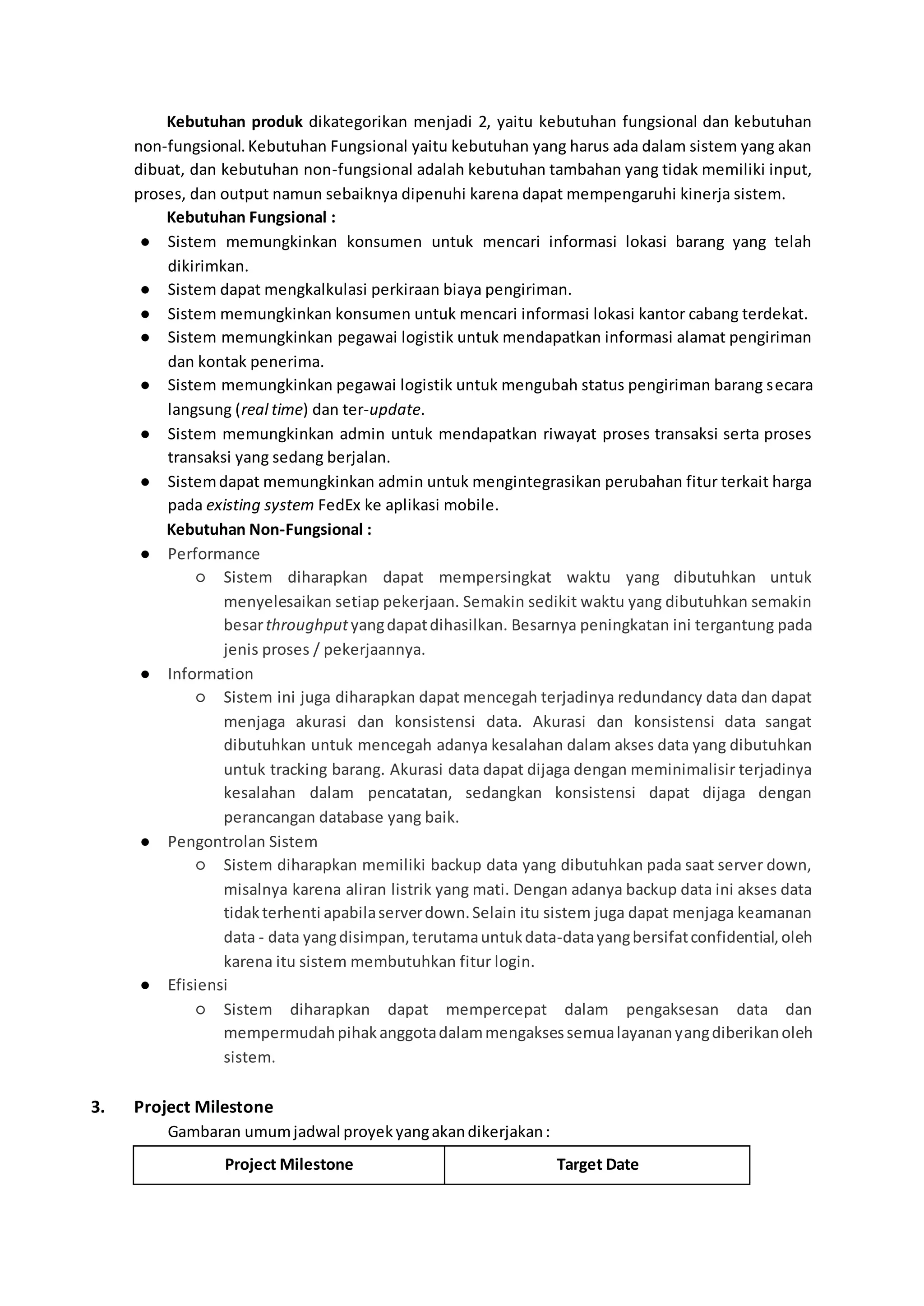 Project Charter Aplikasi FedEx | DOCX