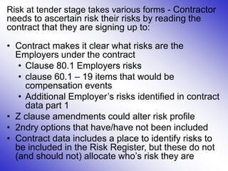Project Controls Expo, 18th Nov 2014 - "NEC3 Contracts – Managing Risk ...