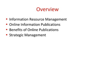 Information Resources Management | PPT