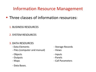 Information Resources Management | PPT