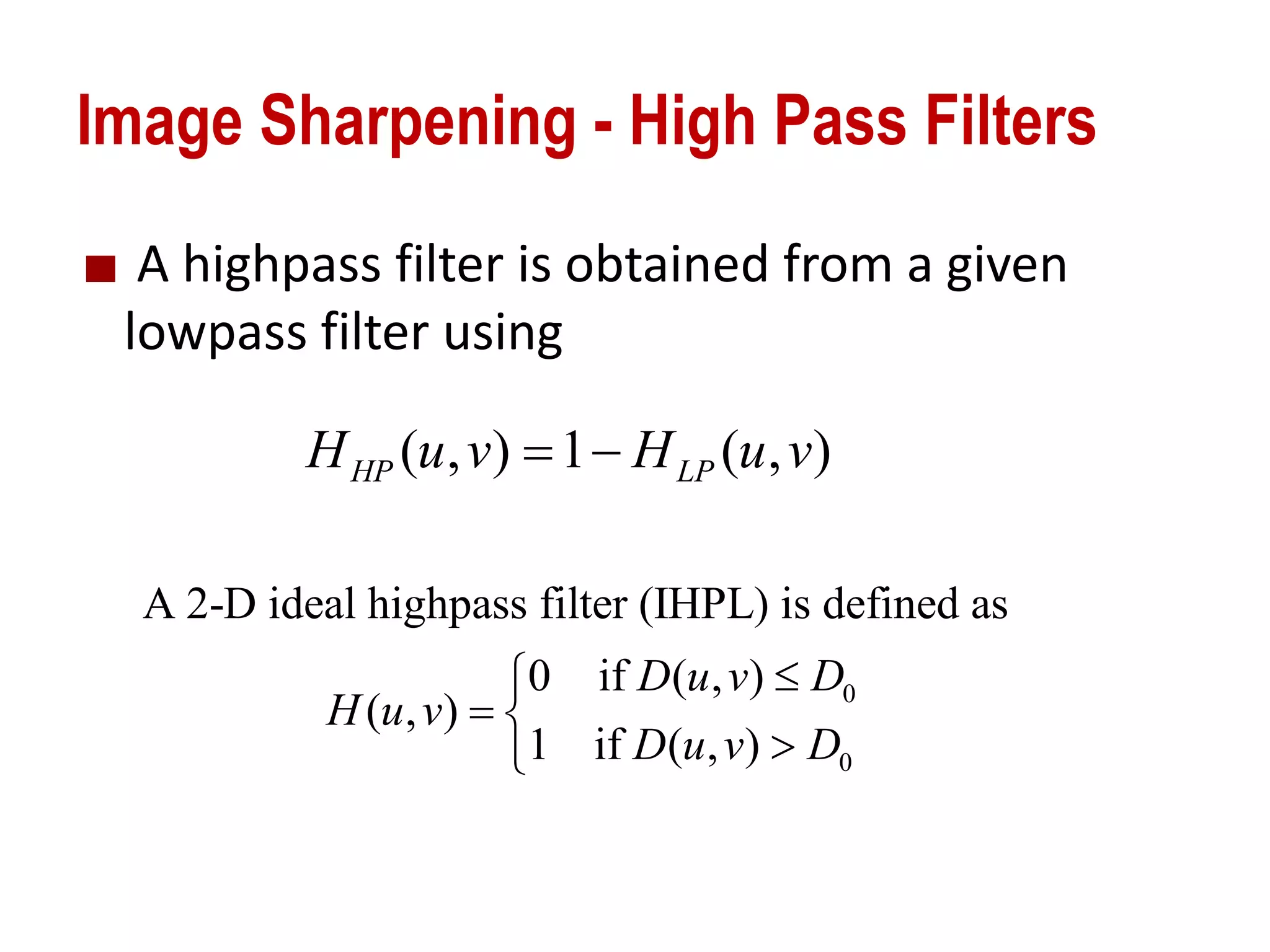 Image Filtering in the Frequency Domain | PPTX