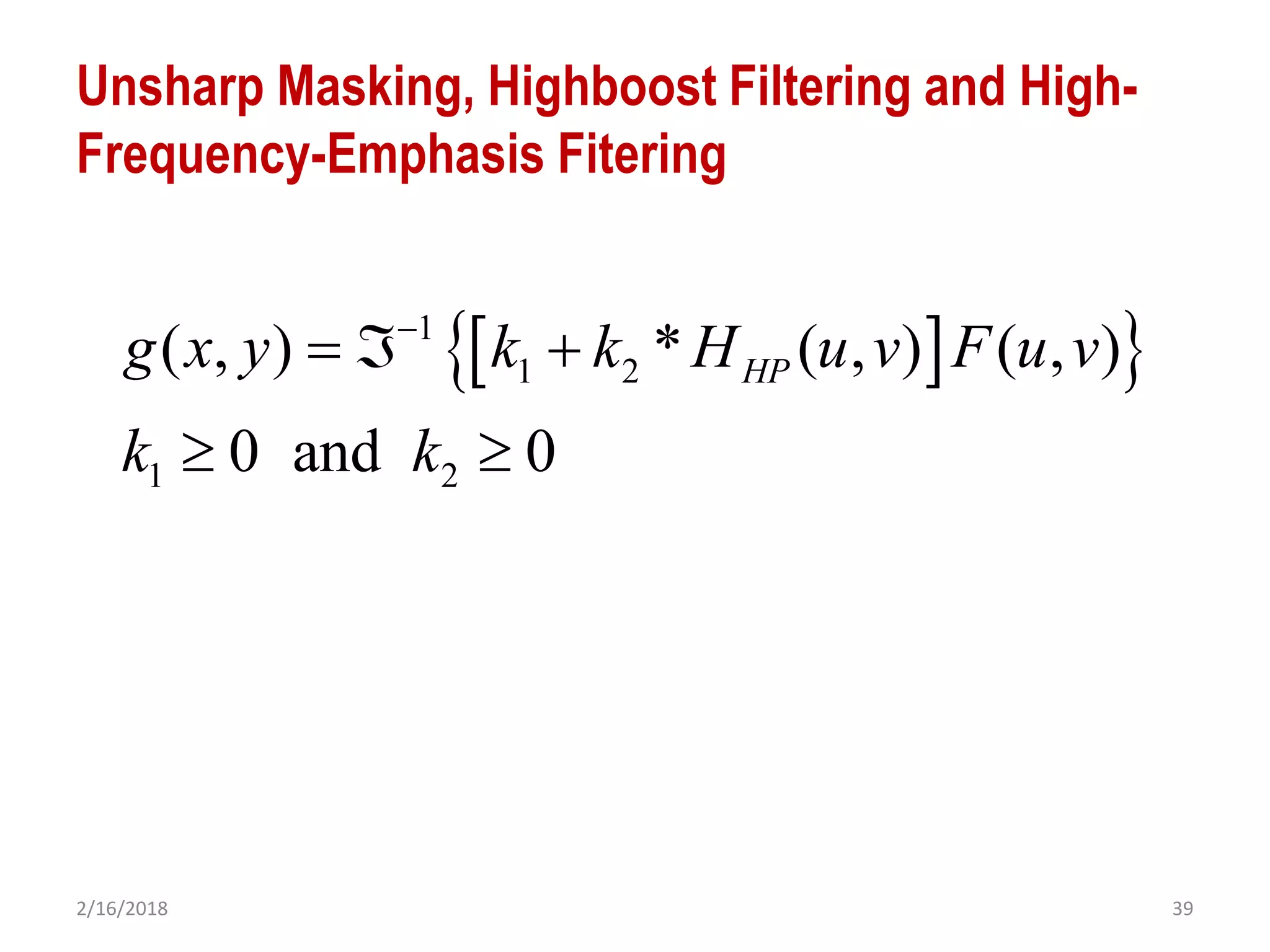 Image Filtering in the Frequency Domain | PPTX