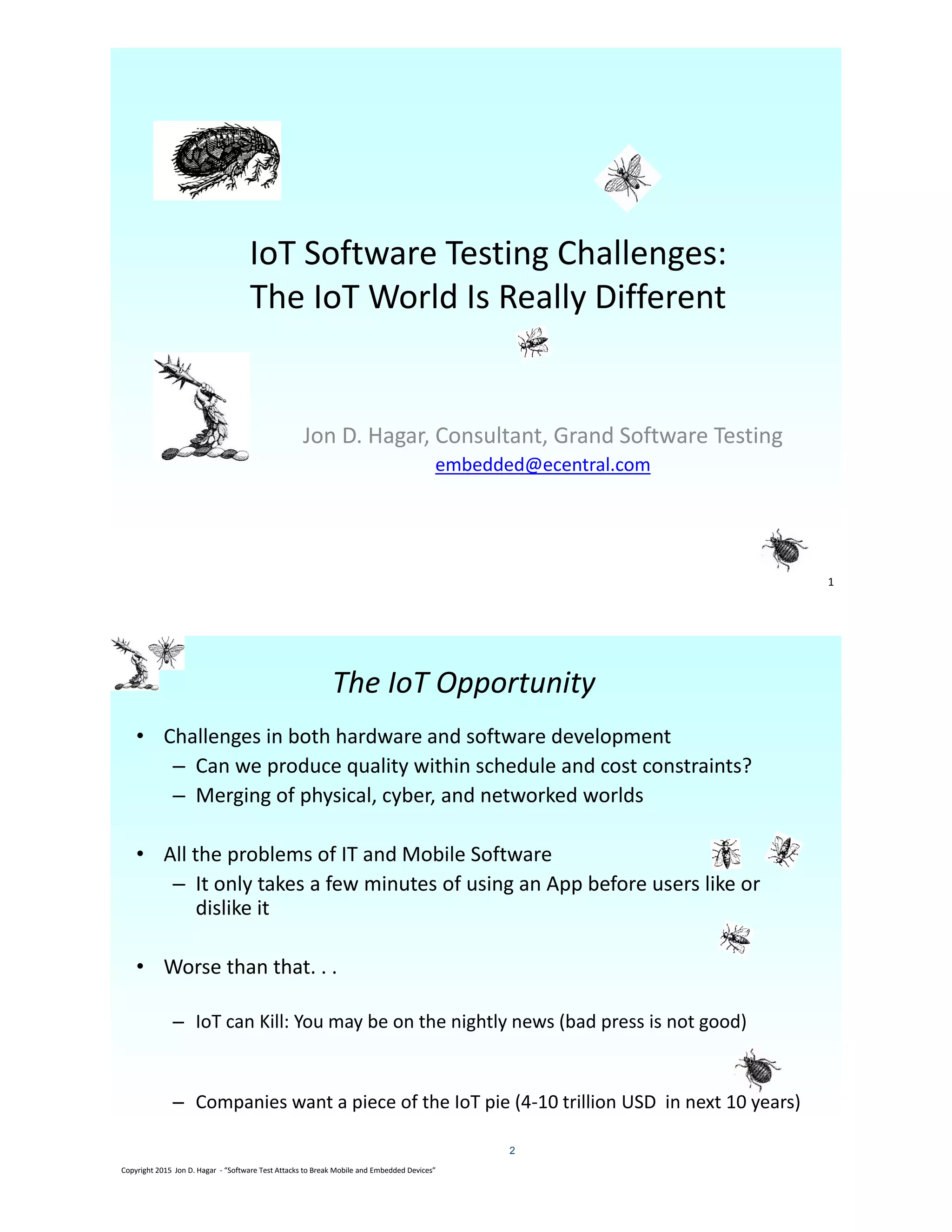 IoT Software Testing Challenges: The IoT World Is Really Different | PDF