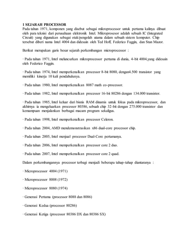 1 sejarah processor | PDF